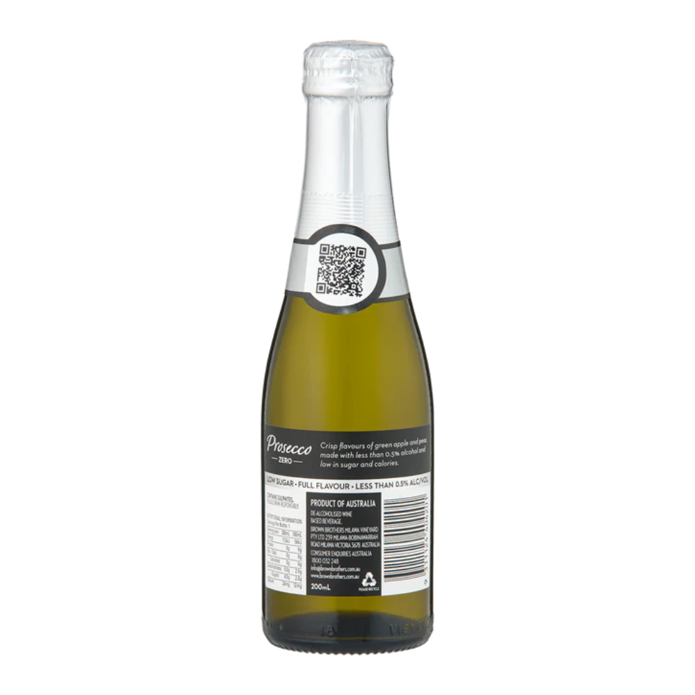 Brown Brothers Prosecco Zero Piccolo 200ml – Free Spirit Drink Co